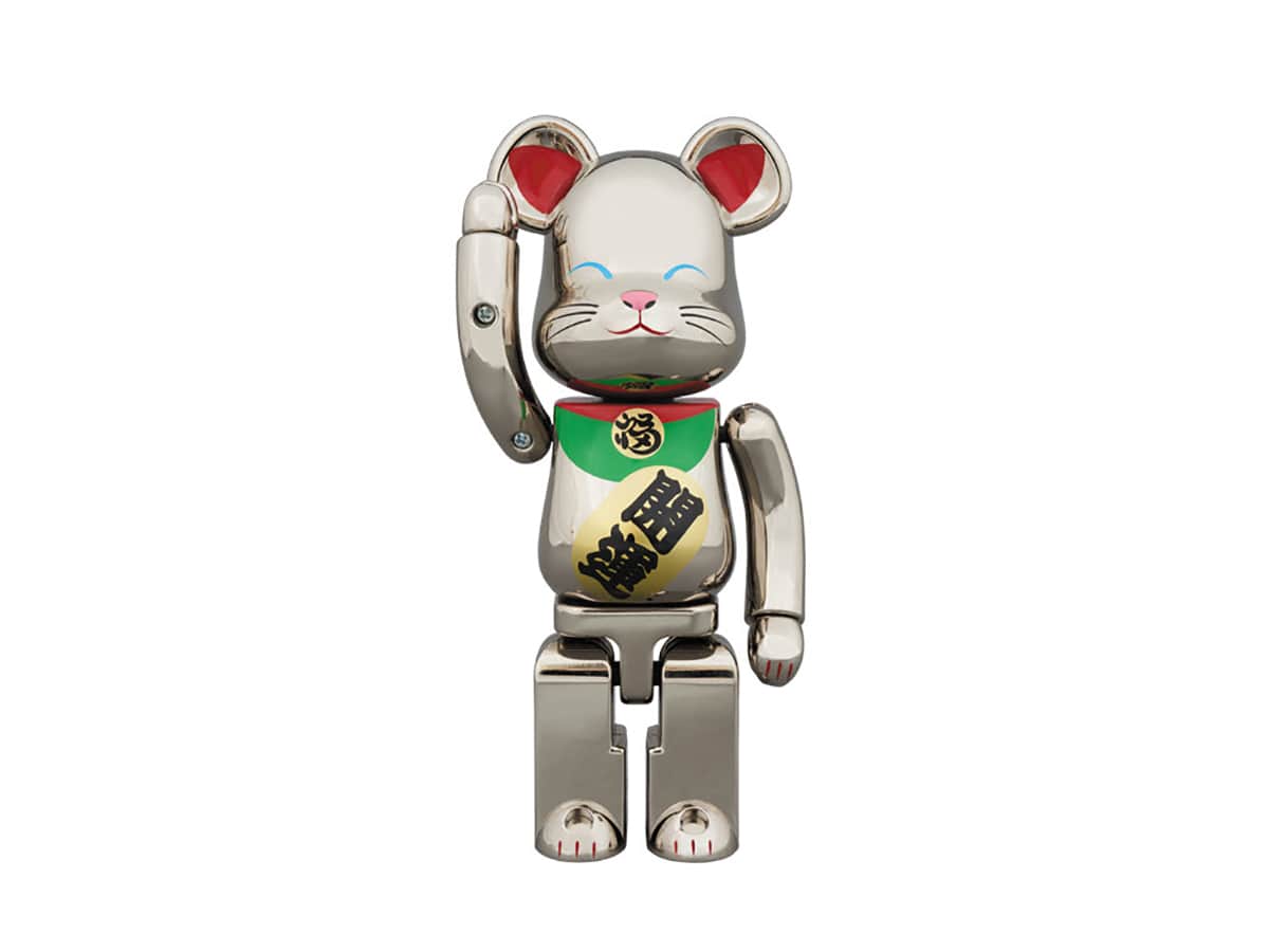 BE@RBRICK Chogokin [Maneki Neko - Silver Metallic Vol. 2] 200%