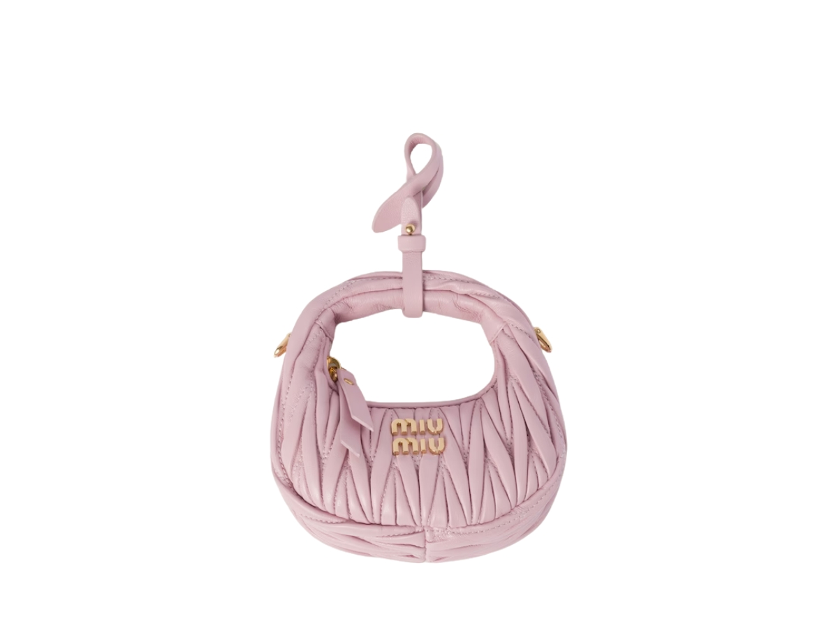 Miu Miu Wander Matelassé Nappa Leather Micro Hobo Bag In Leather With Metal Lettering Logo ...