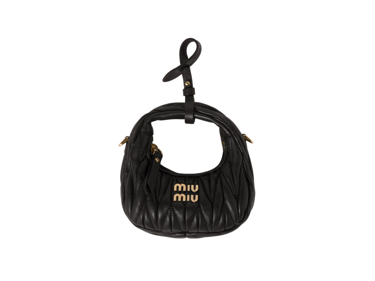 SASOM | กระเป๋า Miu Miu Wander Matelassé Nappa Leather Micro Hobo Bag In Leather With Metal ...