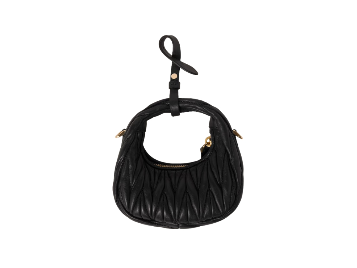 SASOM | กระเป๋า Miu Miu Wander Matelassé Nappa Leather Micro Hobo Bag In Leather With Metal ...
