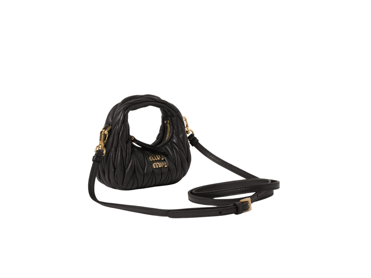 SASOM | กระเป๋า Miu Miu Wander Matelassé Nappa Leather Micro Hobo Bag In Leather With Metal ...