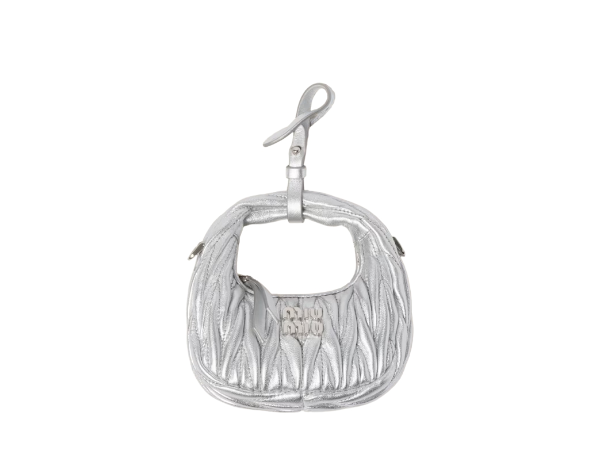 SASOM | กระเป๋า Miu Miu Wander Matelassé Nappa Leather Micro Hobo Bag In Leather With Metal ...