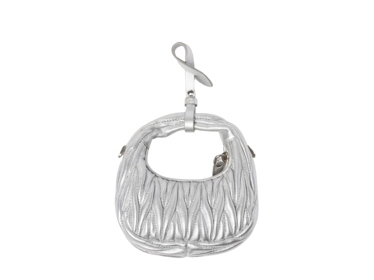 SASOM | กระเป๋า Miu Miu Wander Matelassé Nappa Leather Micro Hobo Bag In Leather With Metal ...