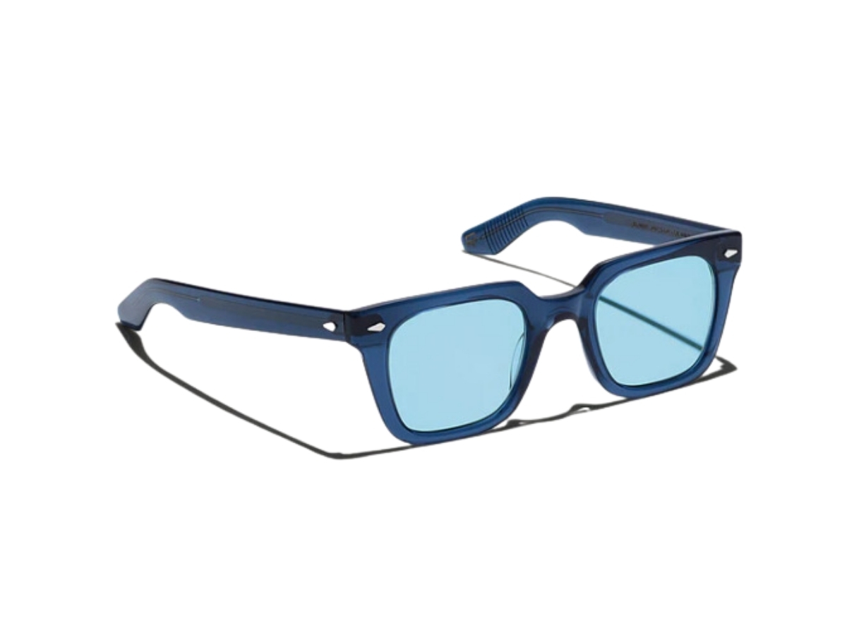 Moscot Grober Sun 48 MM In Navy Acetate Frame With Celebrity Blue Lenses