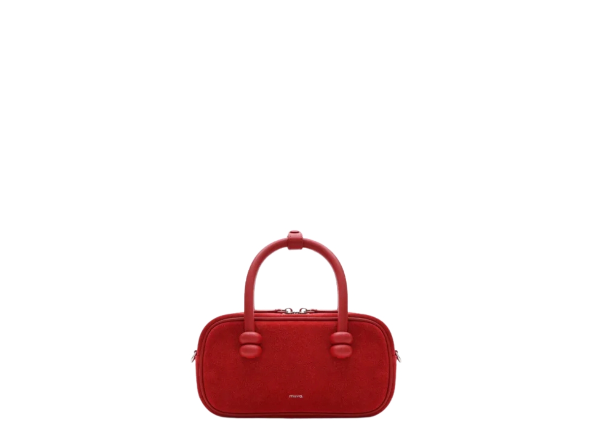 ช้อป Muva Mini Boston Suede Bag Party Redของแท้ที่ SASOM
