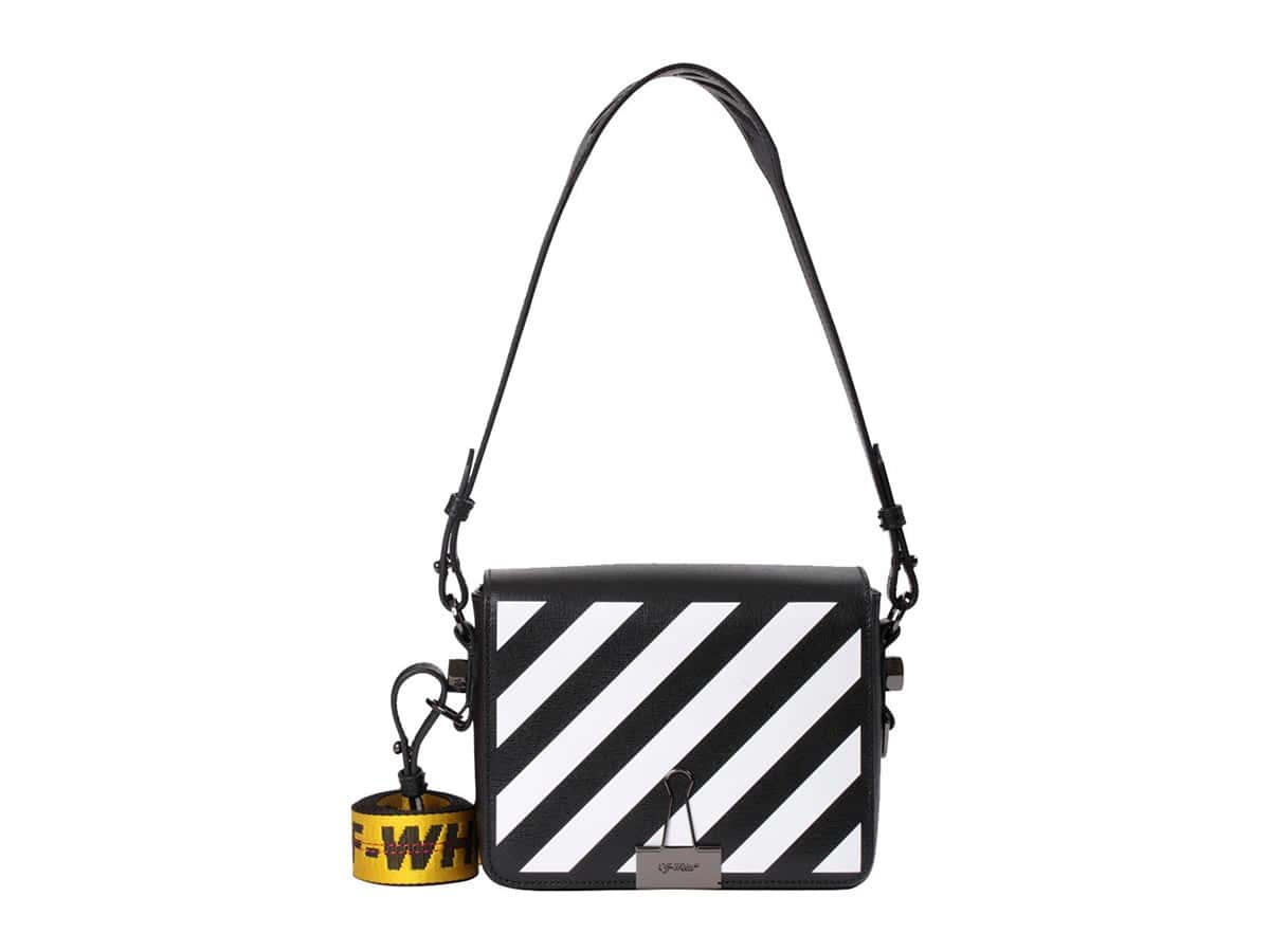OFF-WHITE Binder Clip Bag Diag Black White Yellow