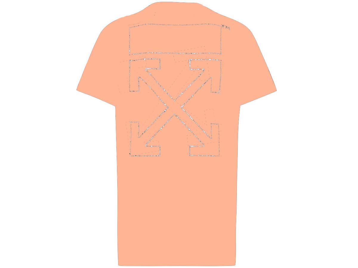 SASOM | เสื้อผ้า Off-White Crystal Embellished Cotton T-shirt Patch ...
