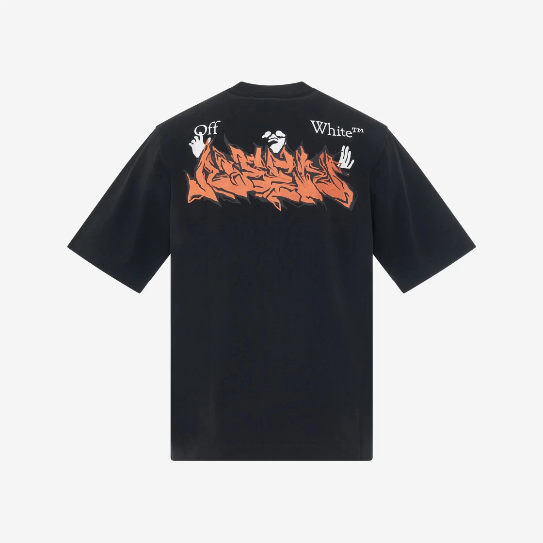 Off-White Neen Logo Skate S/S T-Shirt Black Orange | ของแท้