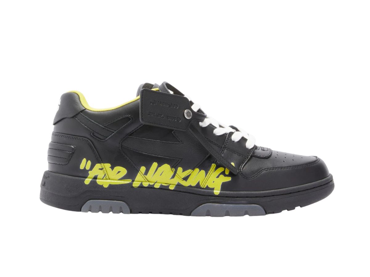 Off-White Out Of Office "OOO" Low Tops For Walking Black Yellow