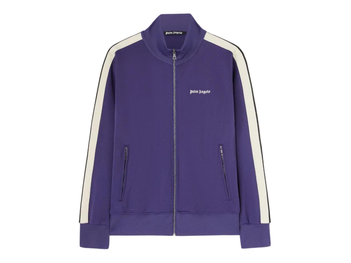 Palm Angels Classic Logo Track Jacket Navy Blue Off White