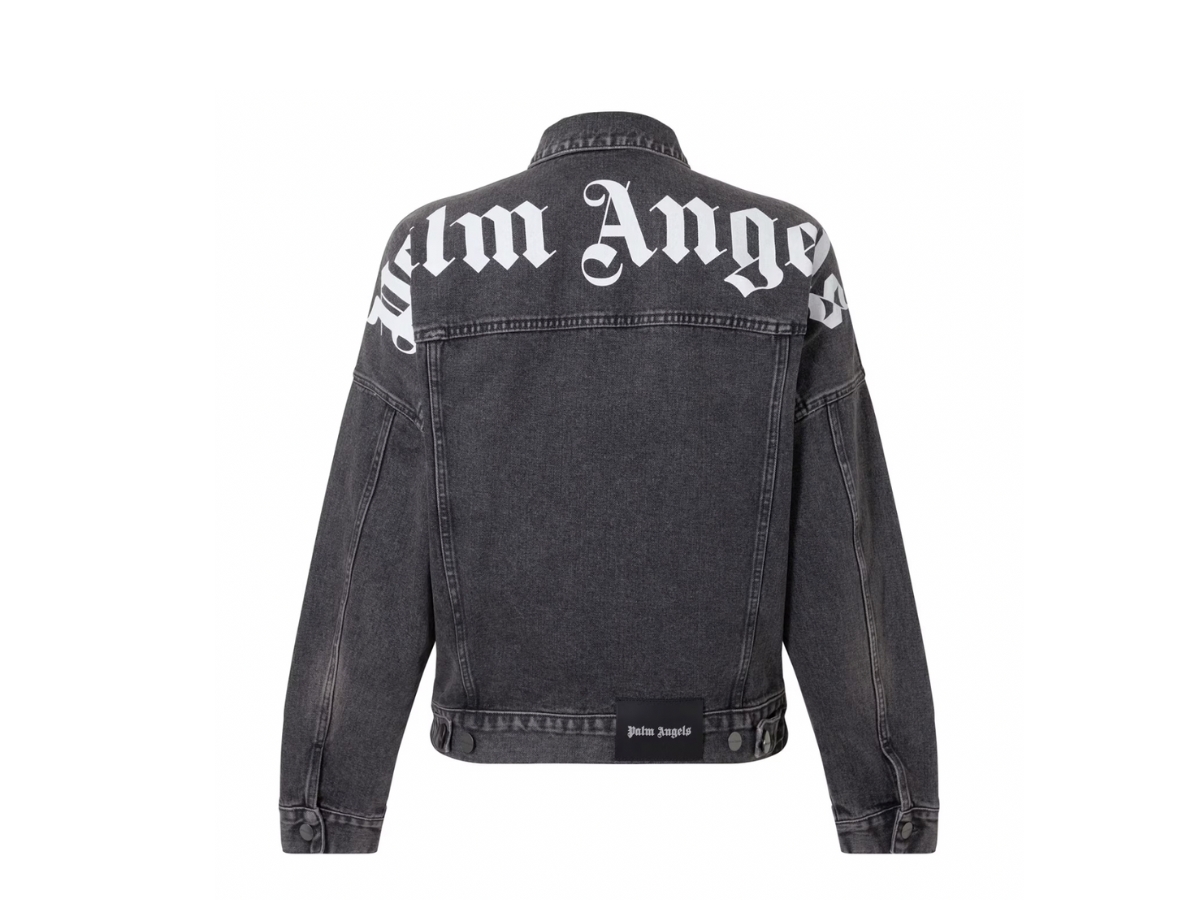 Palm Angels Logo Denim Jacket Black Shop Authentic at SASOM