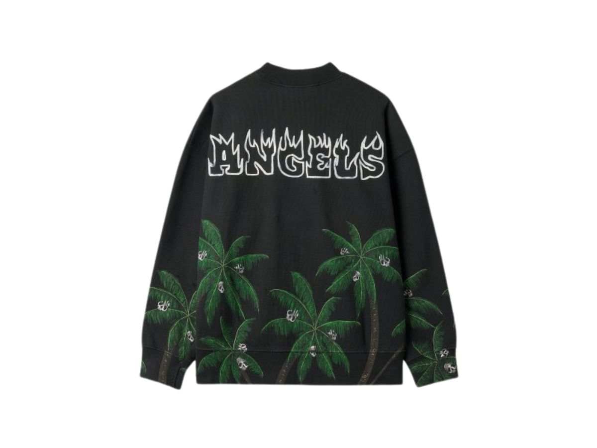 Palm Angels Palms & Skull Vintage Crew Neck Sweatshirt Black