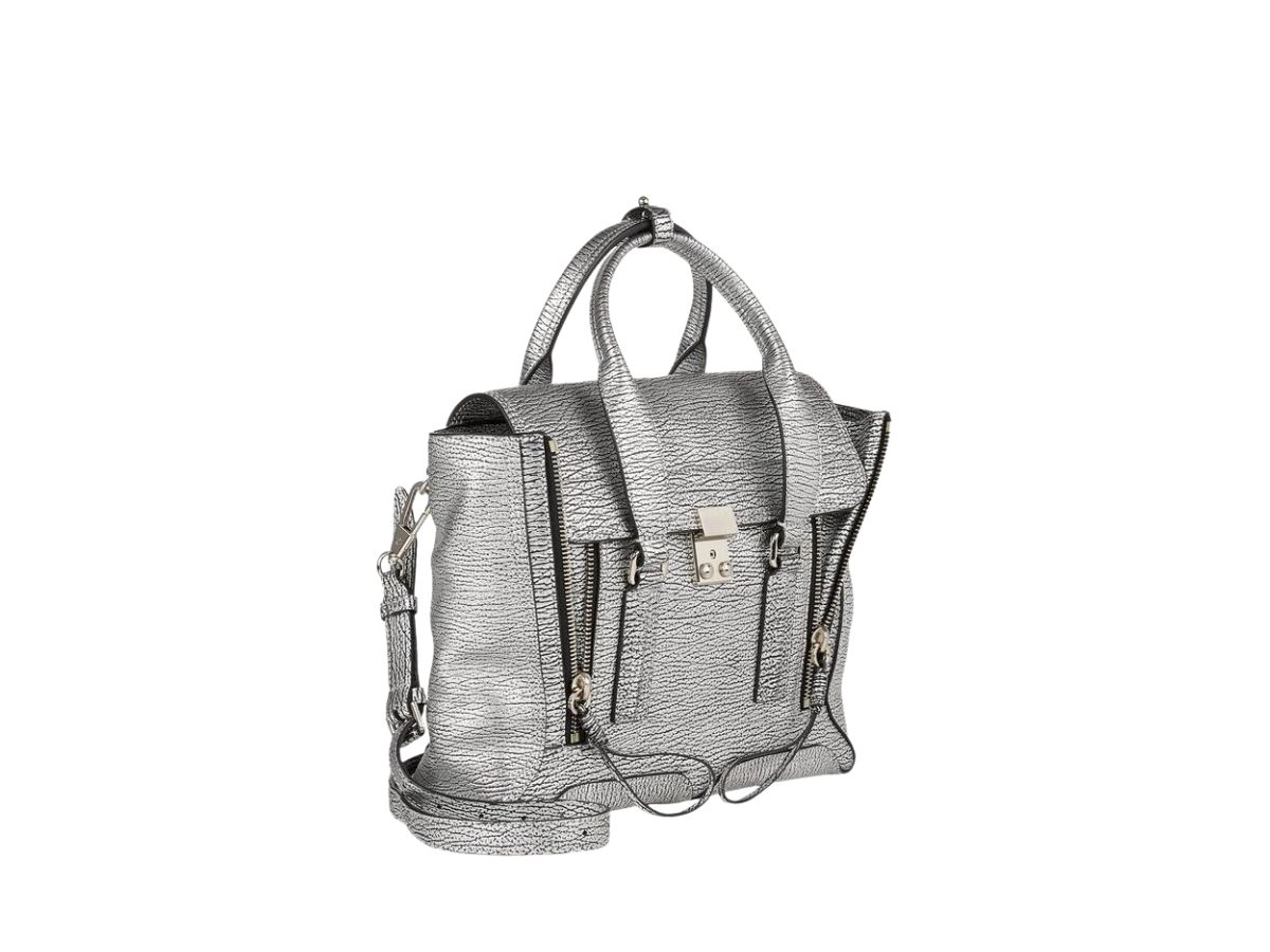 Phillip Lim Pashli Medium Metallic Silver Leather Satchel