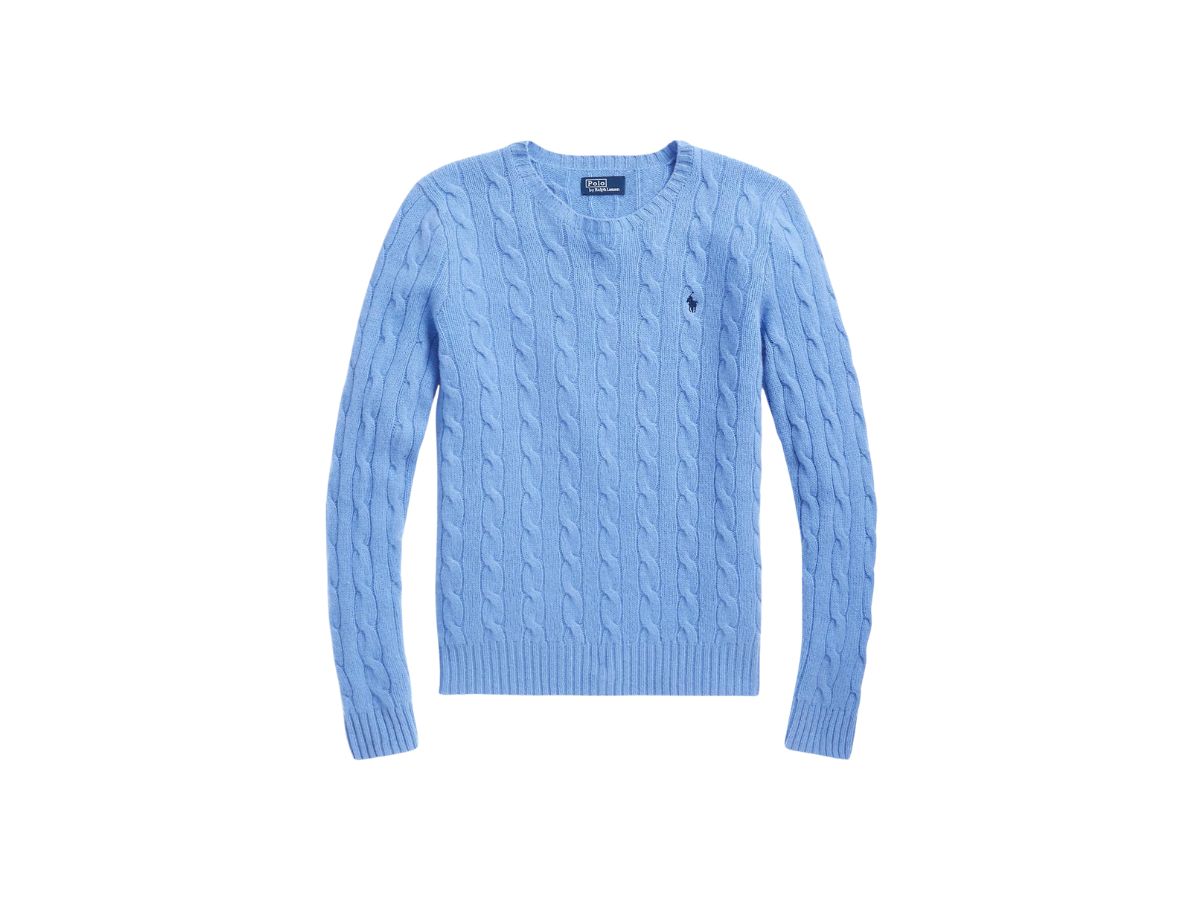 Polo Ralph Lauren Cable-Knit Wool-Cashmere Sweater New Litchfield Blue (W)