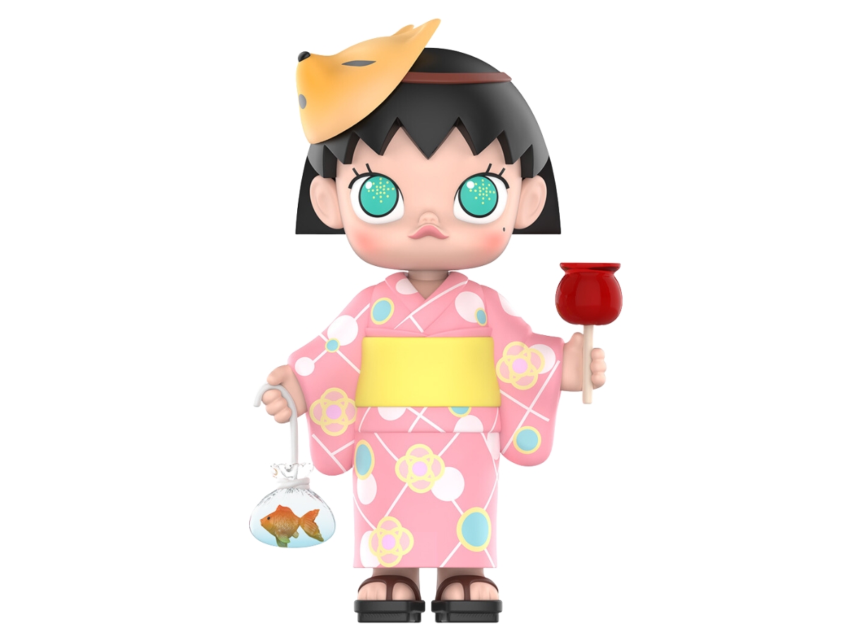 (เช็คการ์ด) Pop Mart Molly X Chbi Maruko Chan Summer Featival Figurine