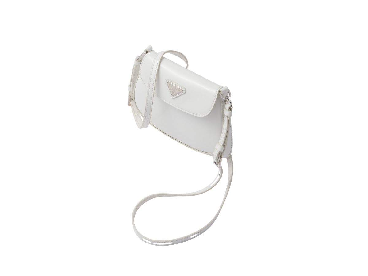 Buy Prada Cleo Brushed Leather Mini Bag White | SASOM