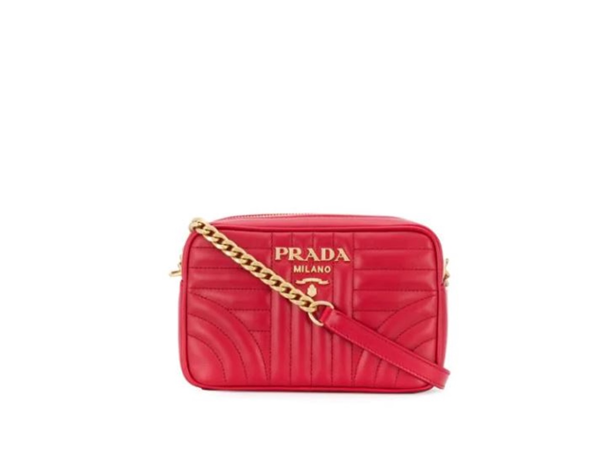 Buy Prada Diagramme Chain Strap Crossbody Bag-Red | SASOM