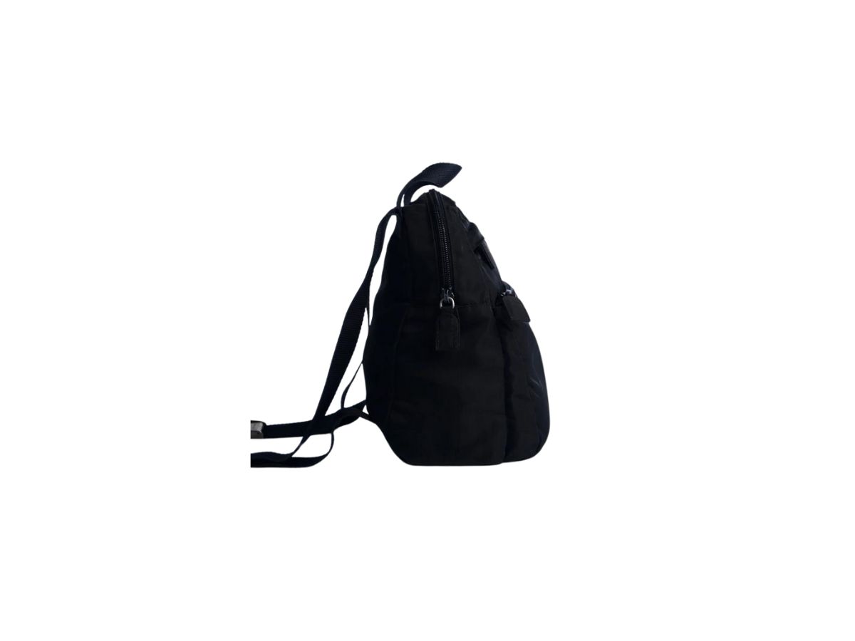 Prada Nylon Mini Backpack With Enameled Metal Triangle Logo Black