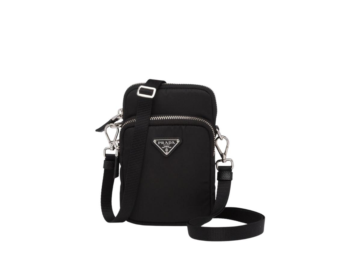 Prada Nylon Smartphone Case In Fabric With Enameled Metal Hardware Black