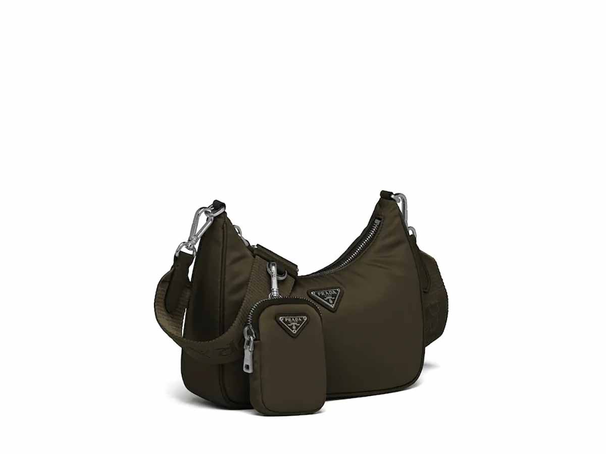 Prada Re-Edition 2005 Nylon Shoulder Bag Camouflage Green
