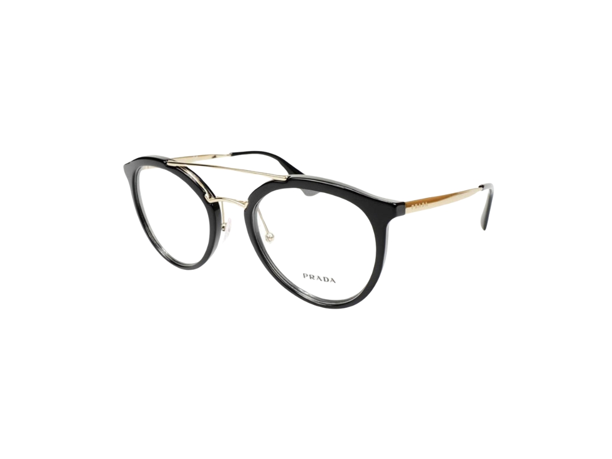 Prada VPR 15T Eyeglasses In Gold Metal and Plastic Frame With Demo Lens ...
