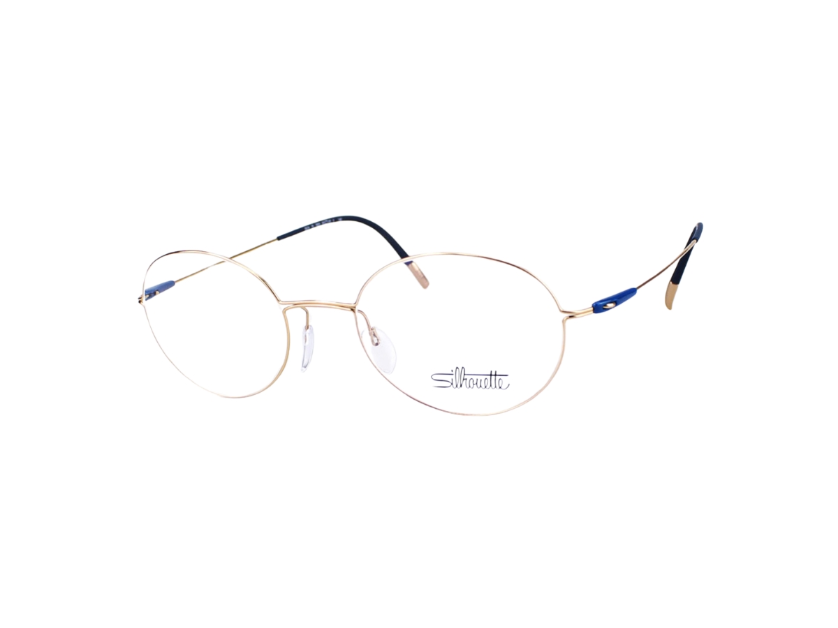 Silhouette Glasses In Gold Titanium Frame With Demo Lenses