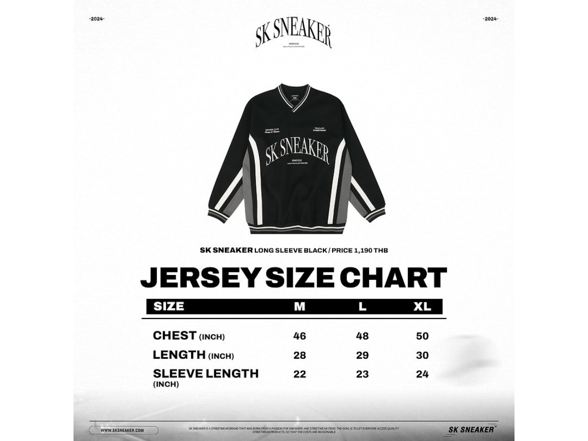 SK SNEAKER Baseball Club Long Sleeve Black Jersey | ของแท้