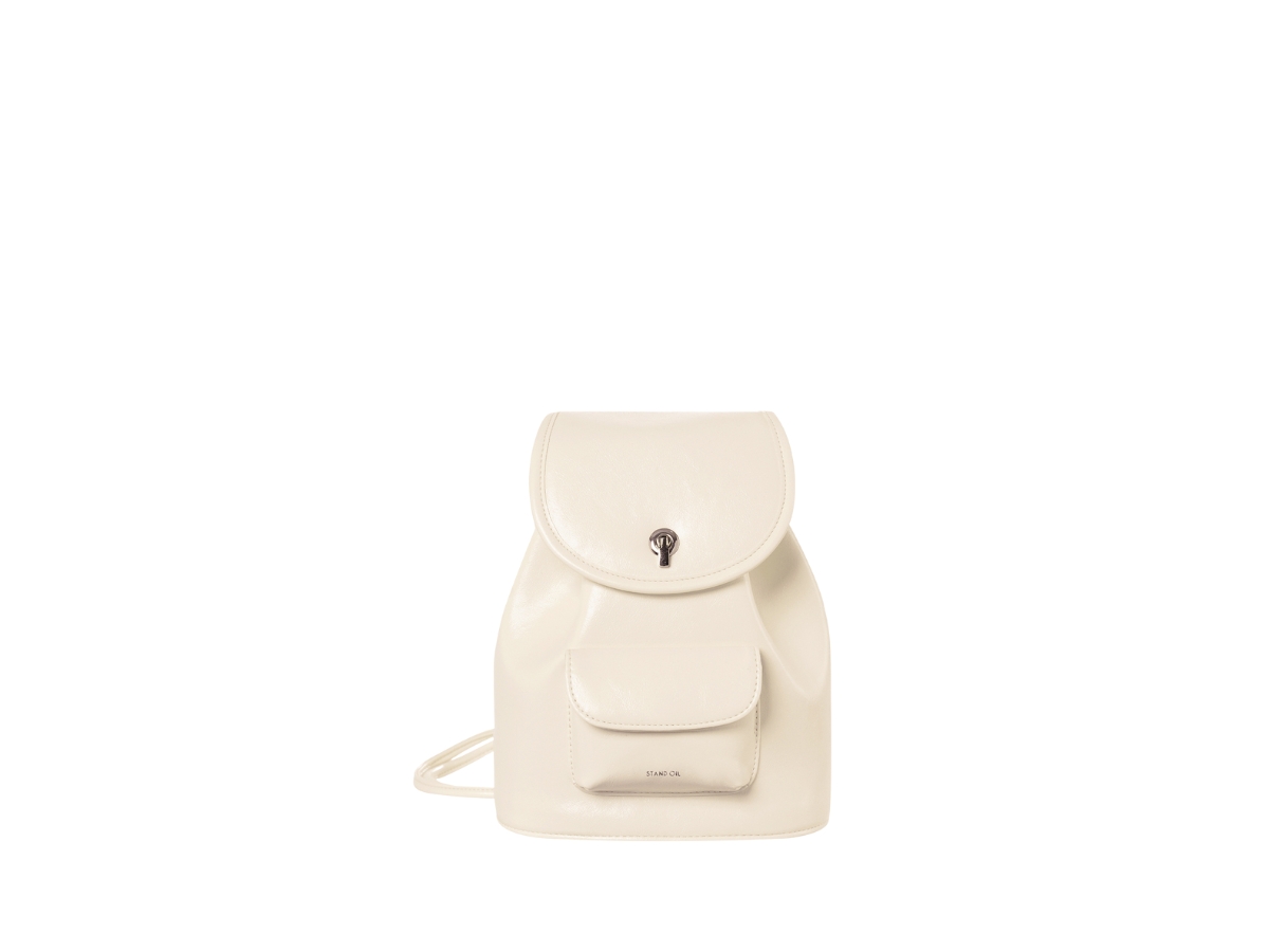 Stand Oil Mini Ditto Backpack In Glossy And Soft-Touch Materials Cream