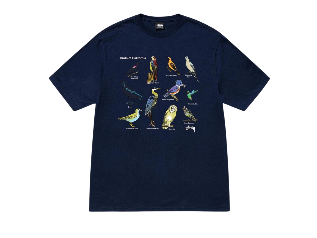 Stussy California Birds Tee Navy Shop Authentic at SASOM