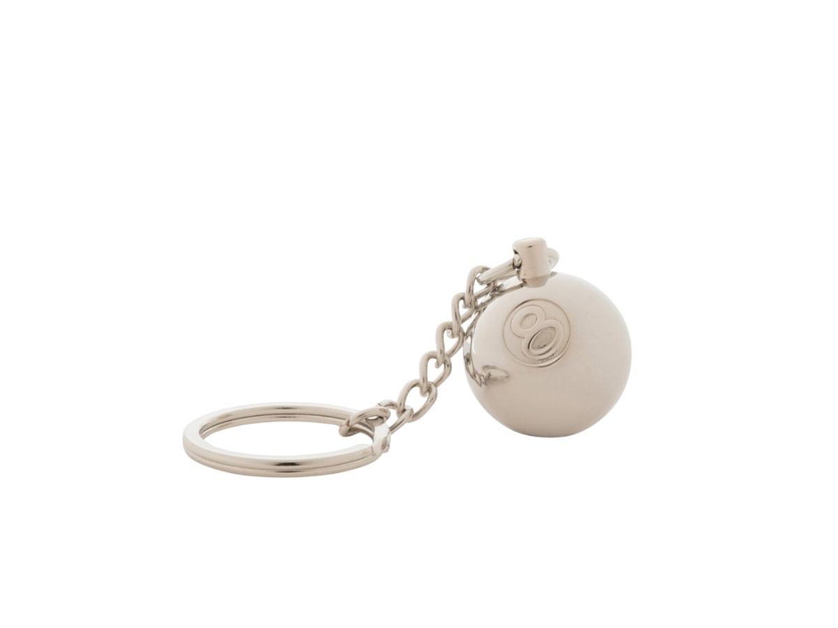 Stussy Metal 8 Ball Keychain Silver Shop Authentic at SASOM