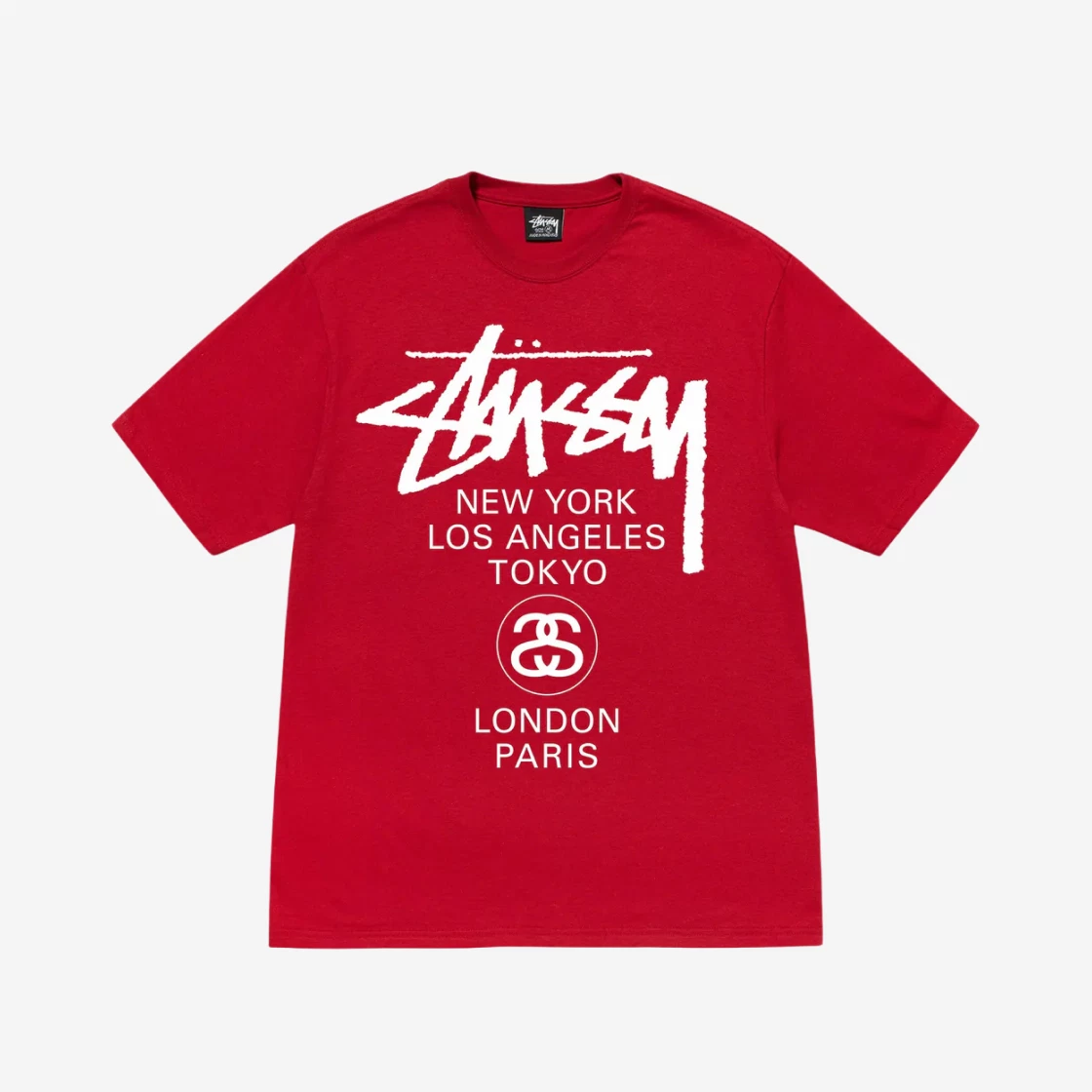Stussy World Tour T-Shirt Dark Red Shop Authentic at SASOM