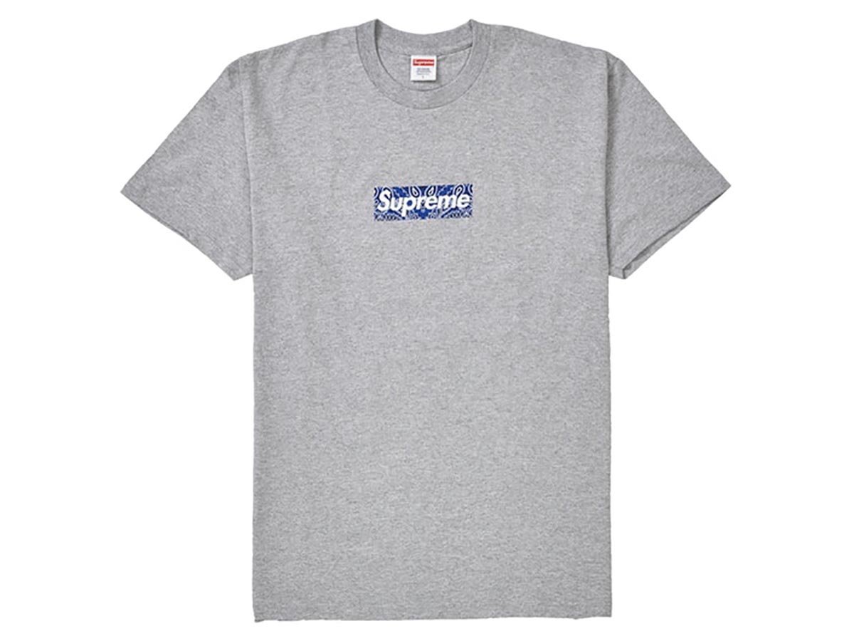 SASOM | เสื้อผ้า Supreme Bandana Box Logo Tee Heather Grey เช็คราคาล่าสุด