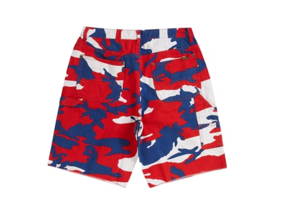 Supreme Cutoff Double Knee Denim Painter Short Red Camo