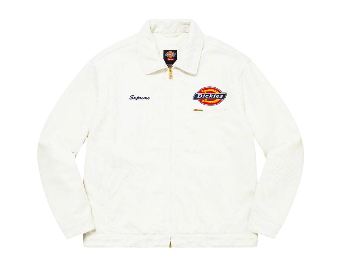 Supreme Dickies Corduroy Work Jacket White | ของแท้