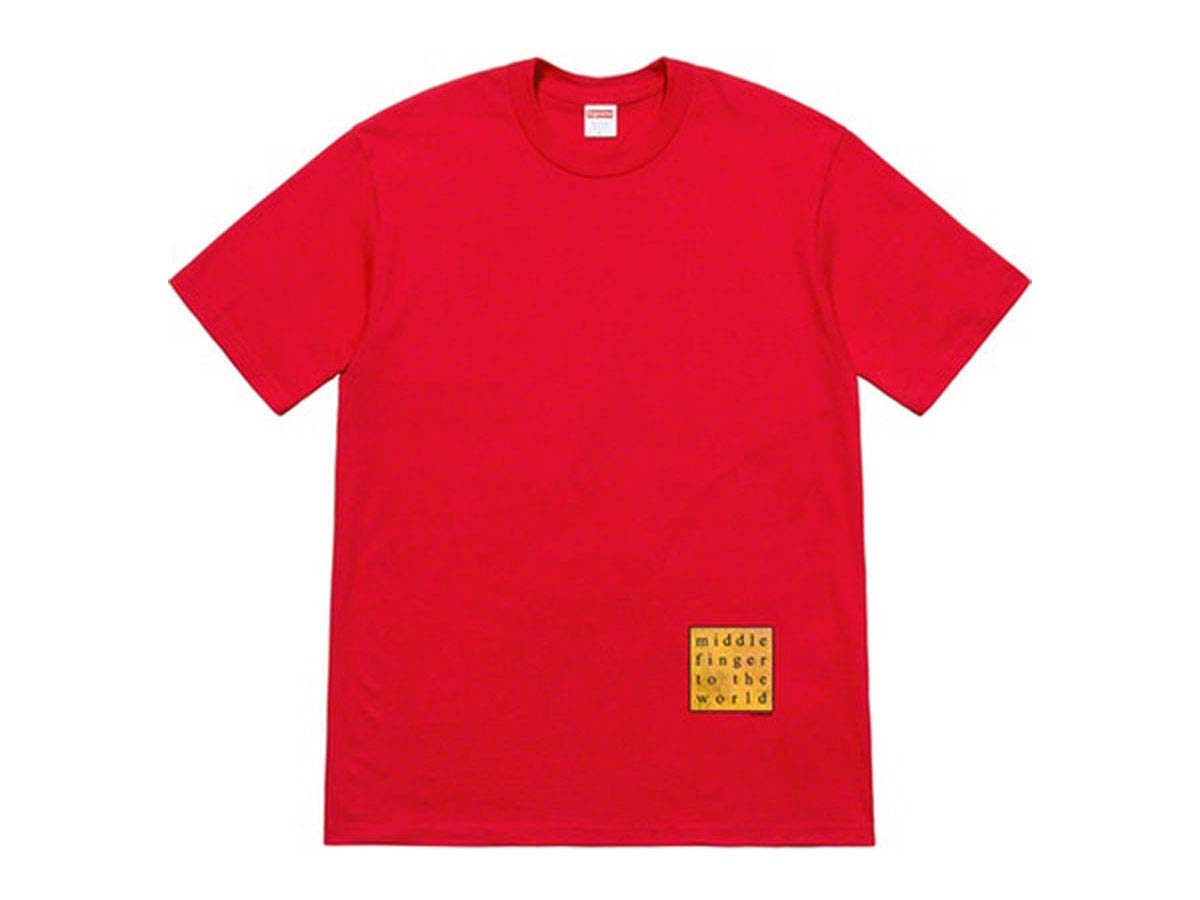 Supreme Middle Finger To The World Tee Red | ของแท้