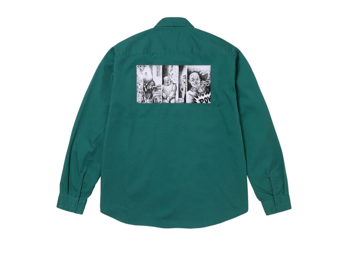 Supreme Mister Cartoon Work Shirt Wort Green (FW24)