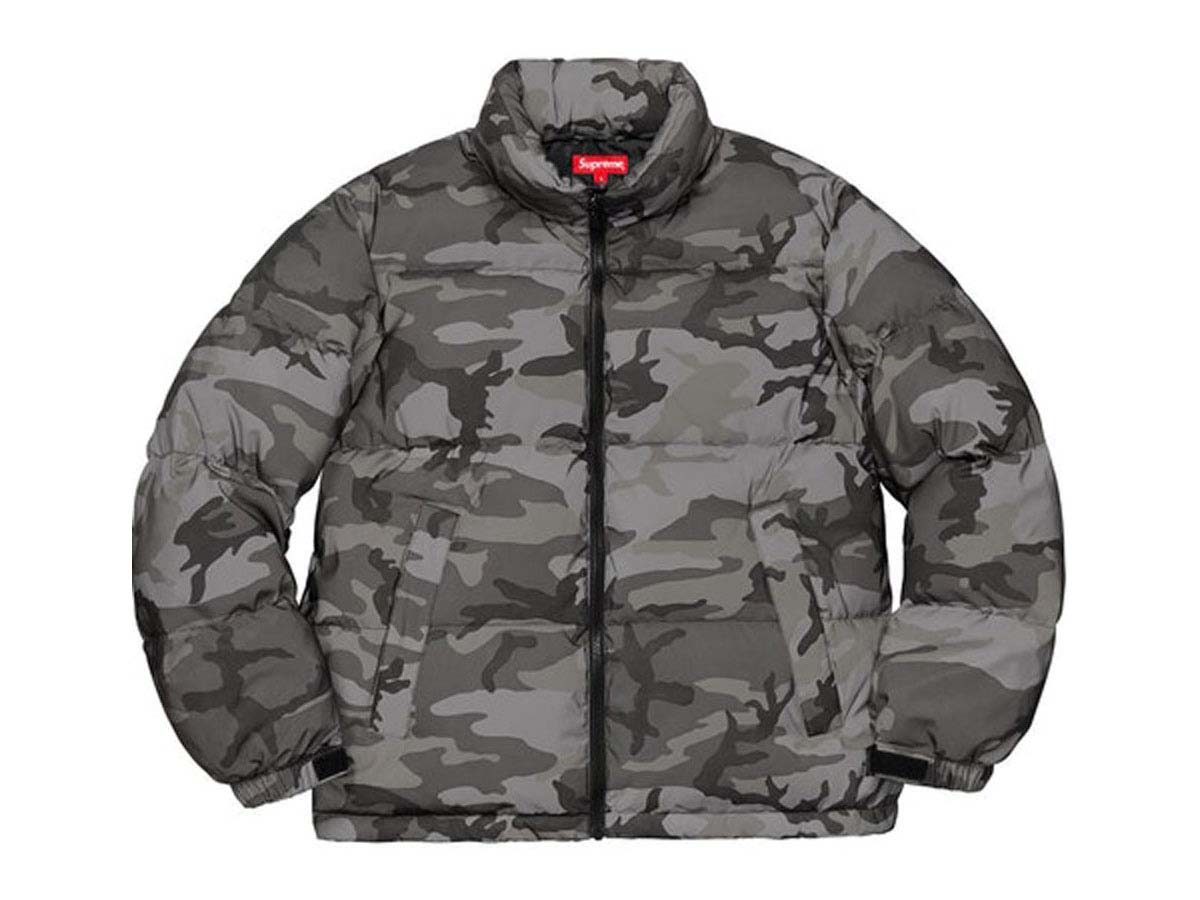 Buy Supreme Reflective Camo Down Jacket Grey | SASOM