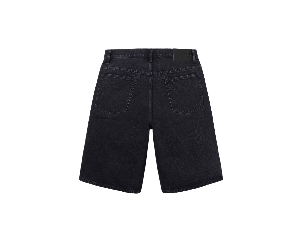 SASOM | apparel Supreme Script Baggy Denim Short Washed Black (SS24 ...