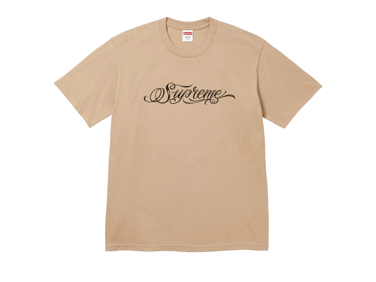 Supreme Script Tee Khaki (FW24) Shop Authentic at SASOM
