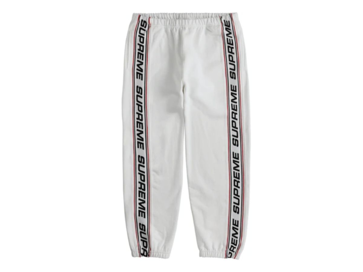 Supreme Text Rib Sweatpant White Shop Authentic at SASOM