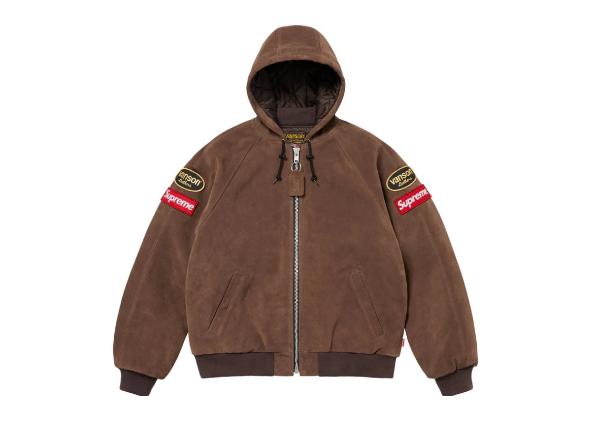 Supreme Vanson Leathers Hooded Work Jacket Suede (FW24)