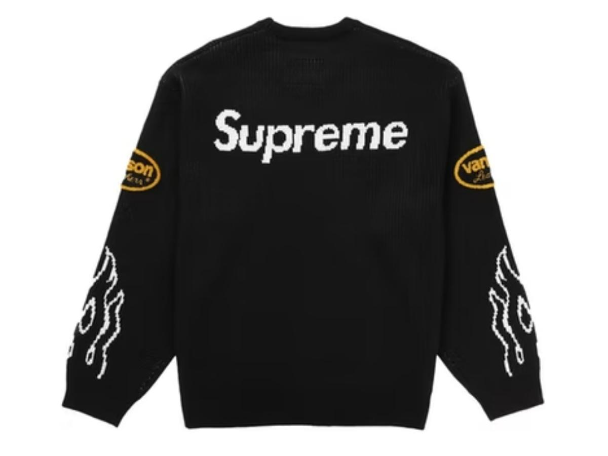 ช้อป Supreme Vanson Leathers Sweater Blackของแท้ที่ SASOM