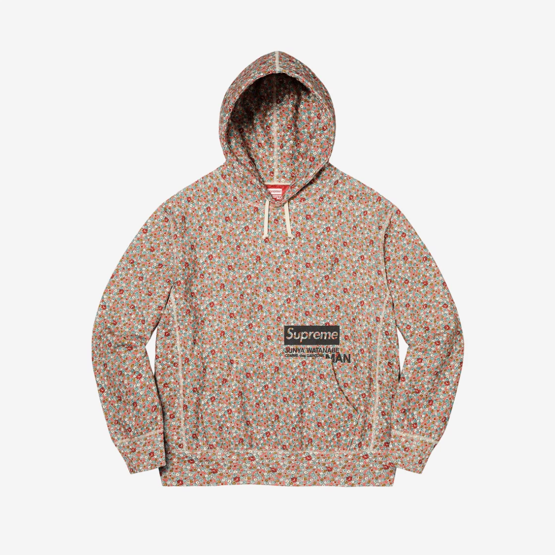 Supreme x Comme des Garcons Junya Watanabe Man Hooded Sweatshirt Pink Flowers - 21FW