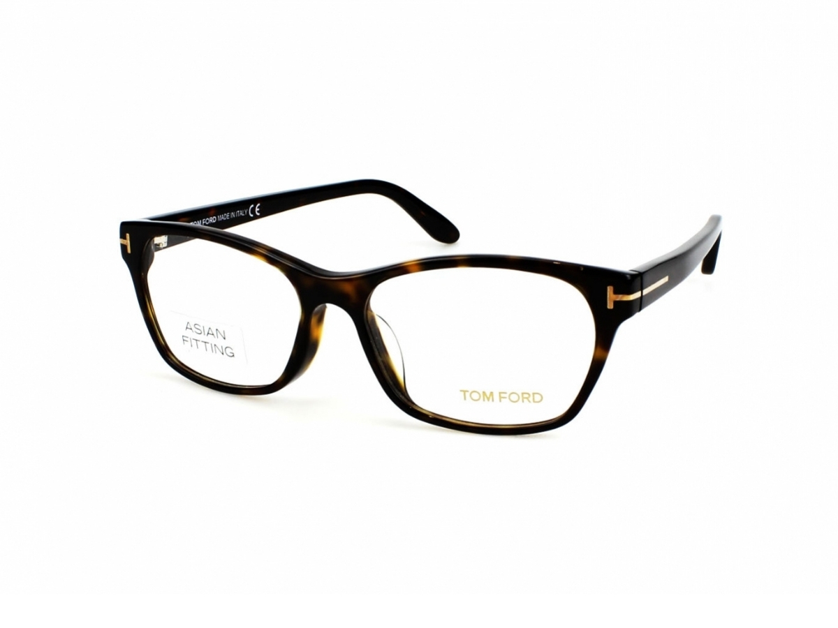 Tom Ford TF-5405-F-052-54 Glasses In Havana Acetate-Shiny Metal T Frame ...