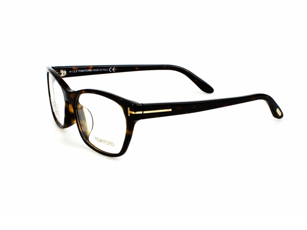 Tom Ford TF-5405-F-052-54 Glasses In Havana Acetate-Shiny Metal T Frame ...