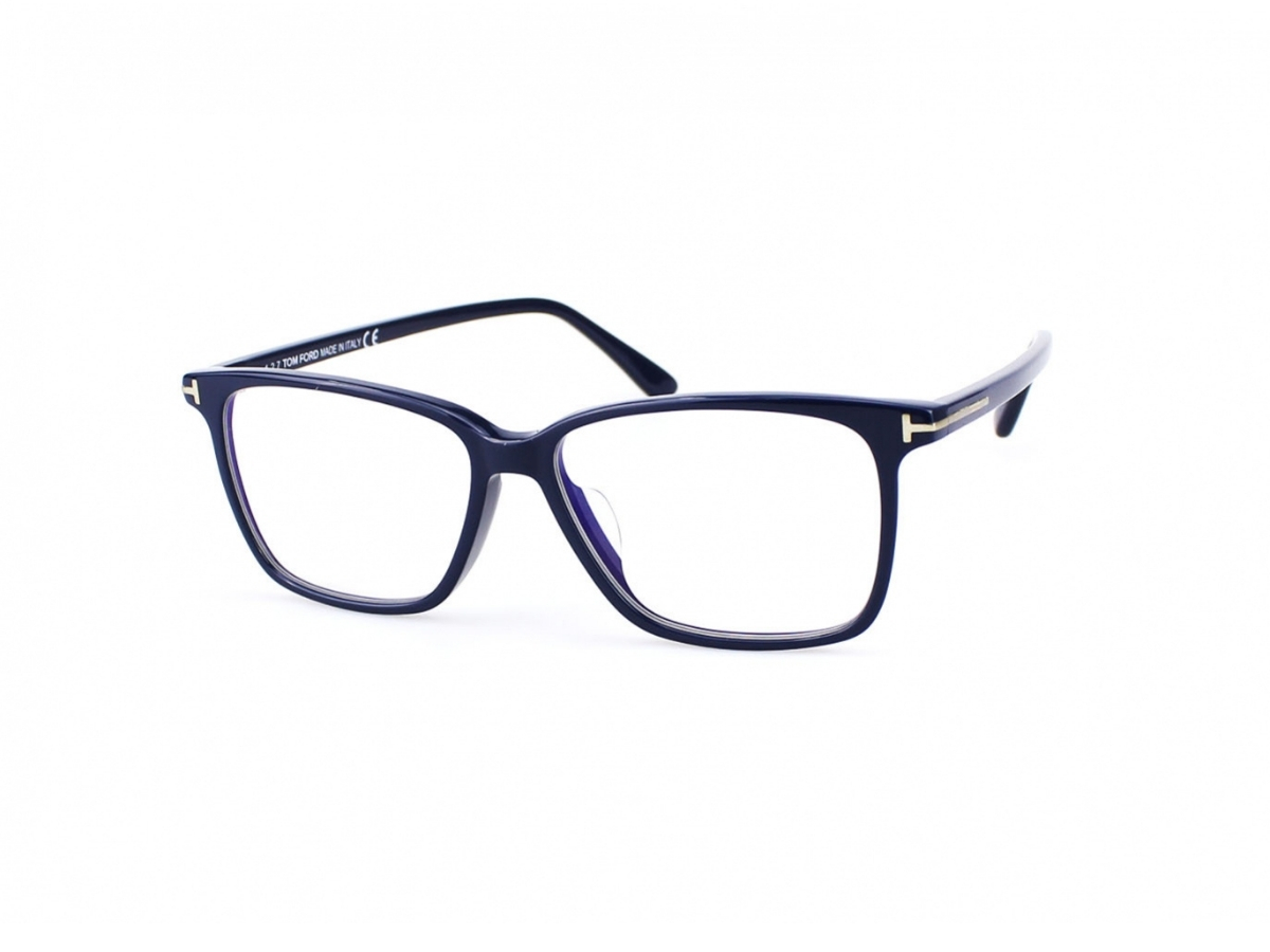 Tom Ford TF-5478-F-B-090-56 Glasses In Blue Acetate Frame-Shiny Metal T ...