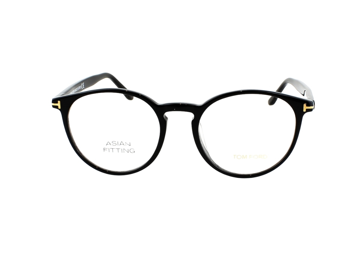 Tom Ford TF-5524-F-001-52 Glasses In Black Acetate Frame-Shiny Metal T ...