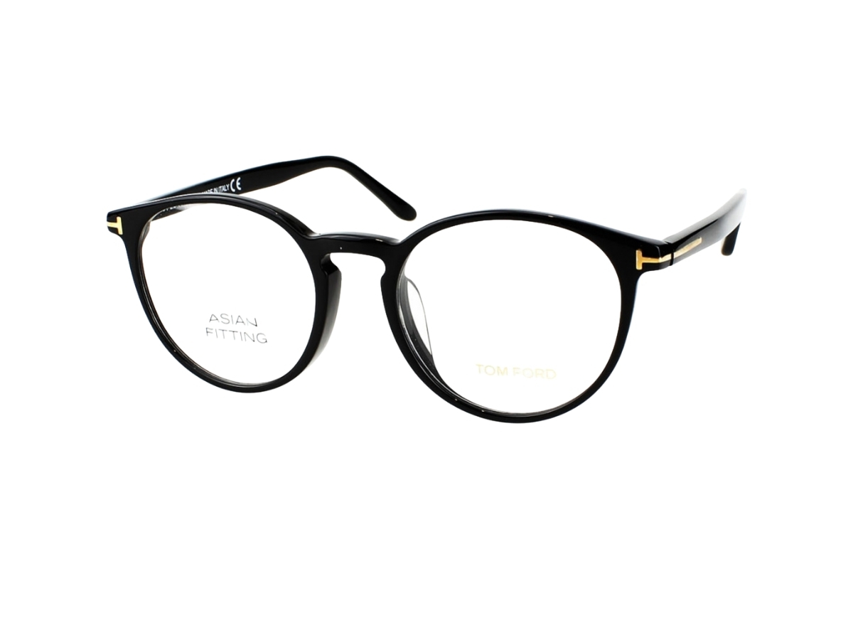 Tom Ford TF-5524-F-001-52 Glasses In Black Acetate Frame-Shiny Metal T ...