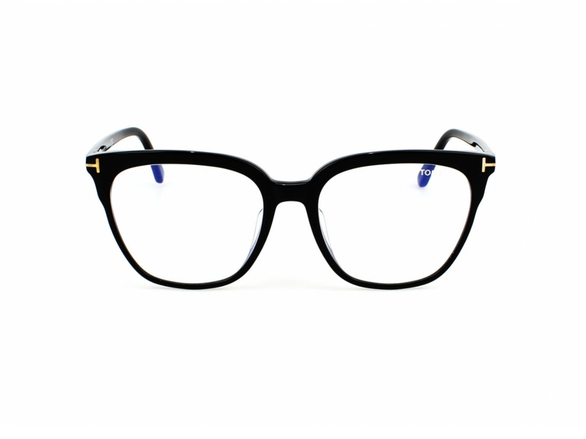 Tom Ford TF-5599-F-B-001-53 Glasses In Black Acetate Frame-Shiny Metal ...