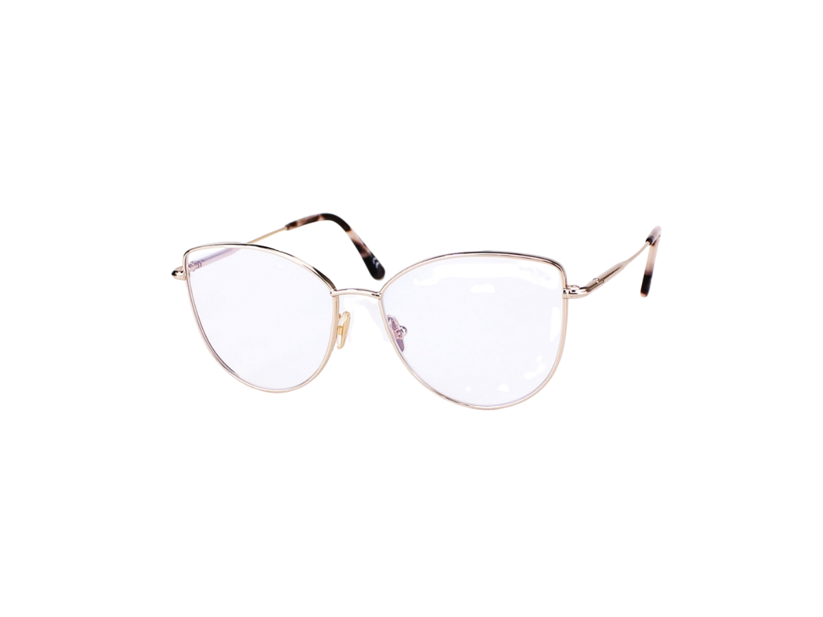 Tom Ford TF5667 Eyeglasses In Plastic Metal With Demo Lens Gold Havana